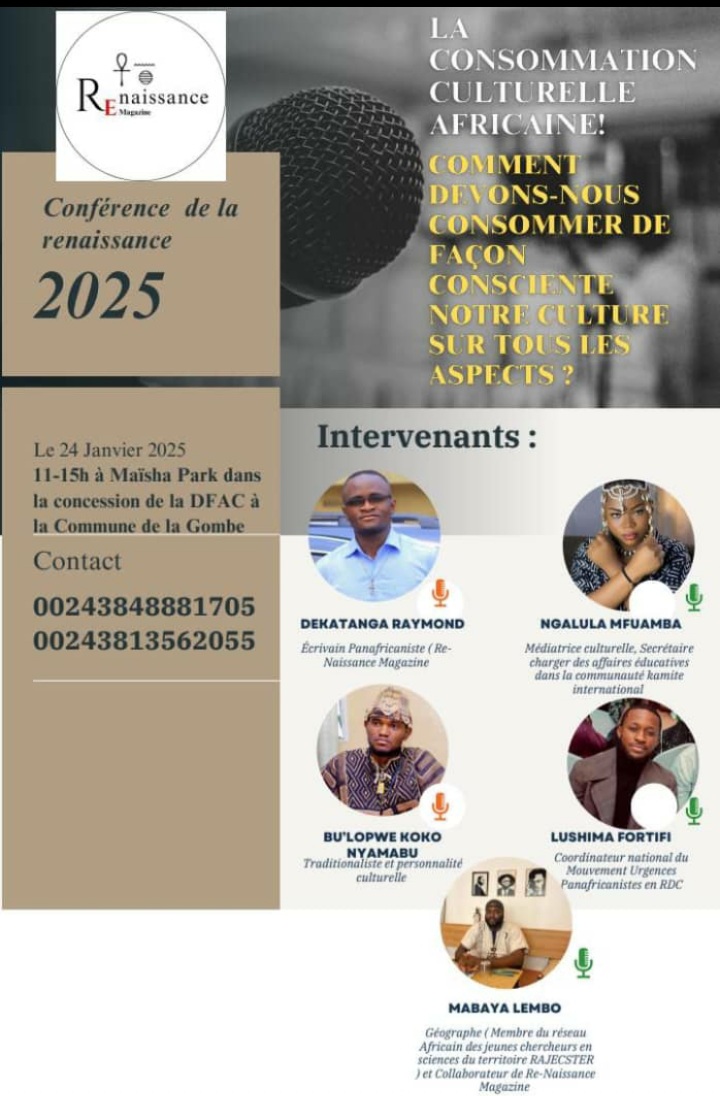 Kinshasa : le tout premier numéro du magazine Rê-Naissance, une ...